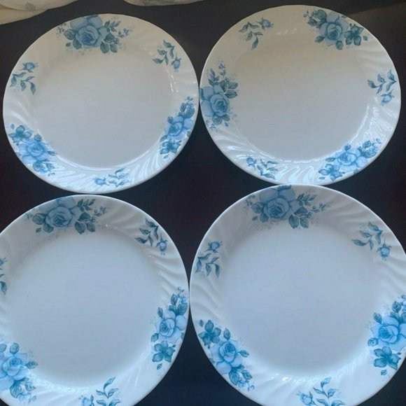 Corelle | Dining | Blue Velvet Rose Complete Service For 4 By Corelle ...